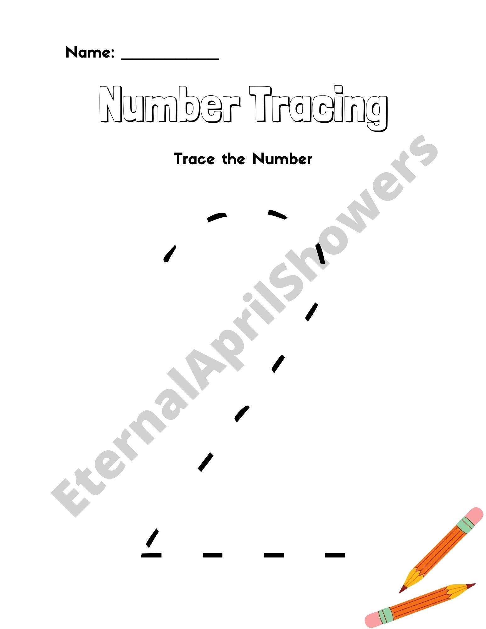 Large Number Tracing Worksheet #1-20 - Etsy
