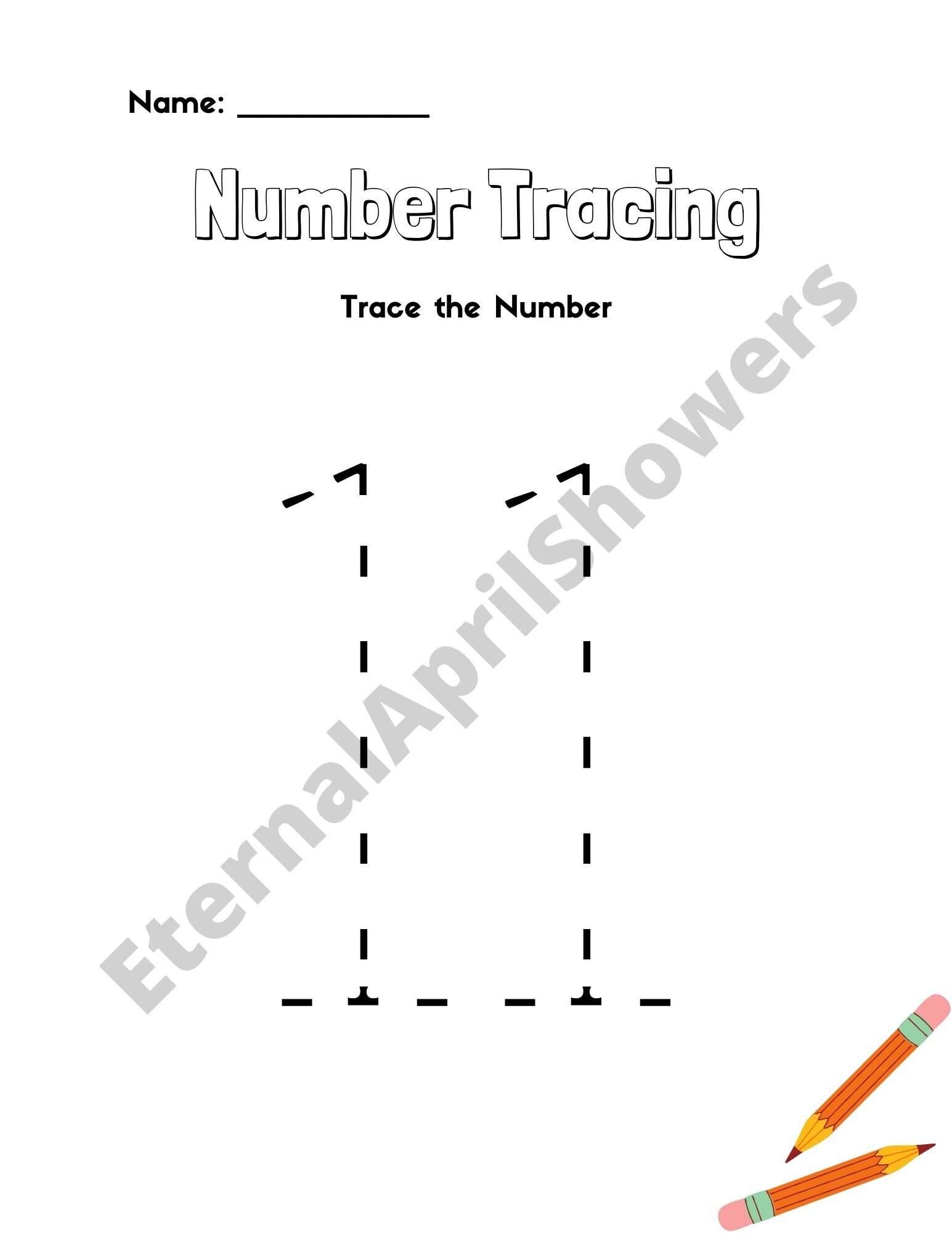 Large Number Tracing Worksheet #1-20 - Etsy