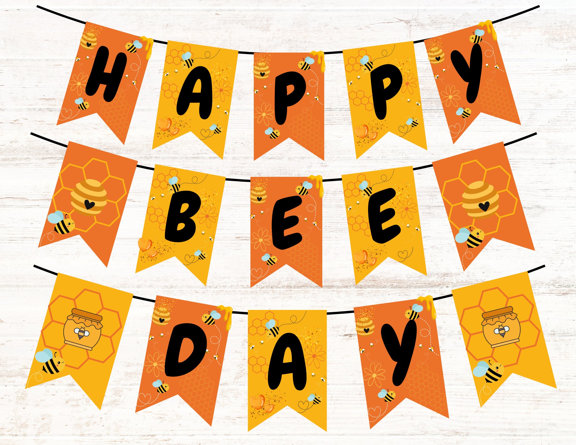 Happy Bee Day Printable Banner - Etsy