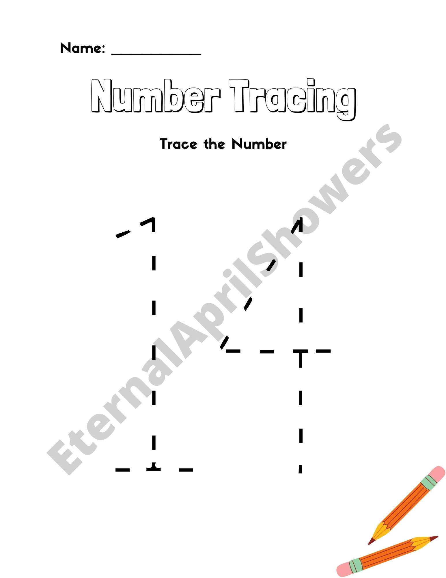 Large Number Tracing Worksheet #1-20 - Etsy