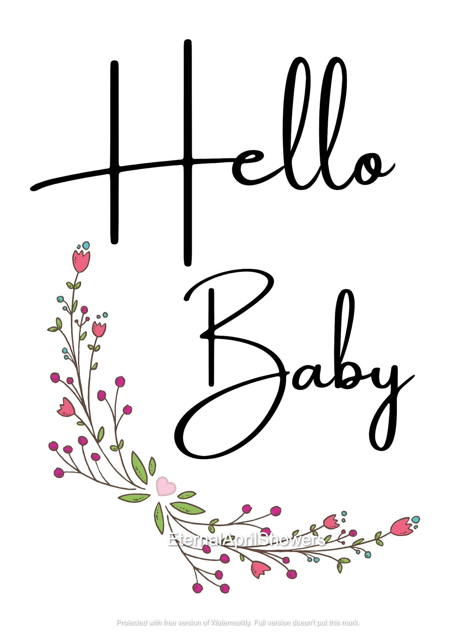 Hello Baby Printable - Etsy