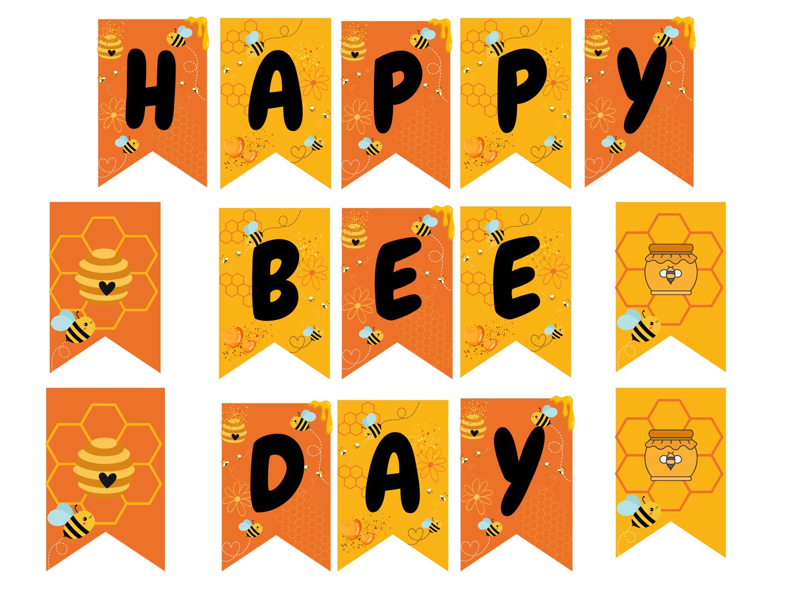 Happy Bee Day Printable Banner - Etsy