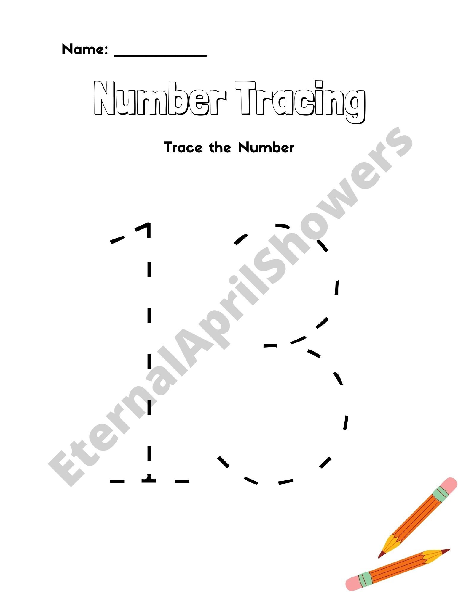 Large Number Tracing Worksheet #1-20 - Etsy