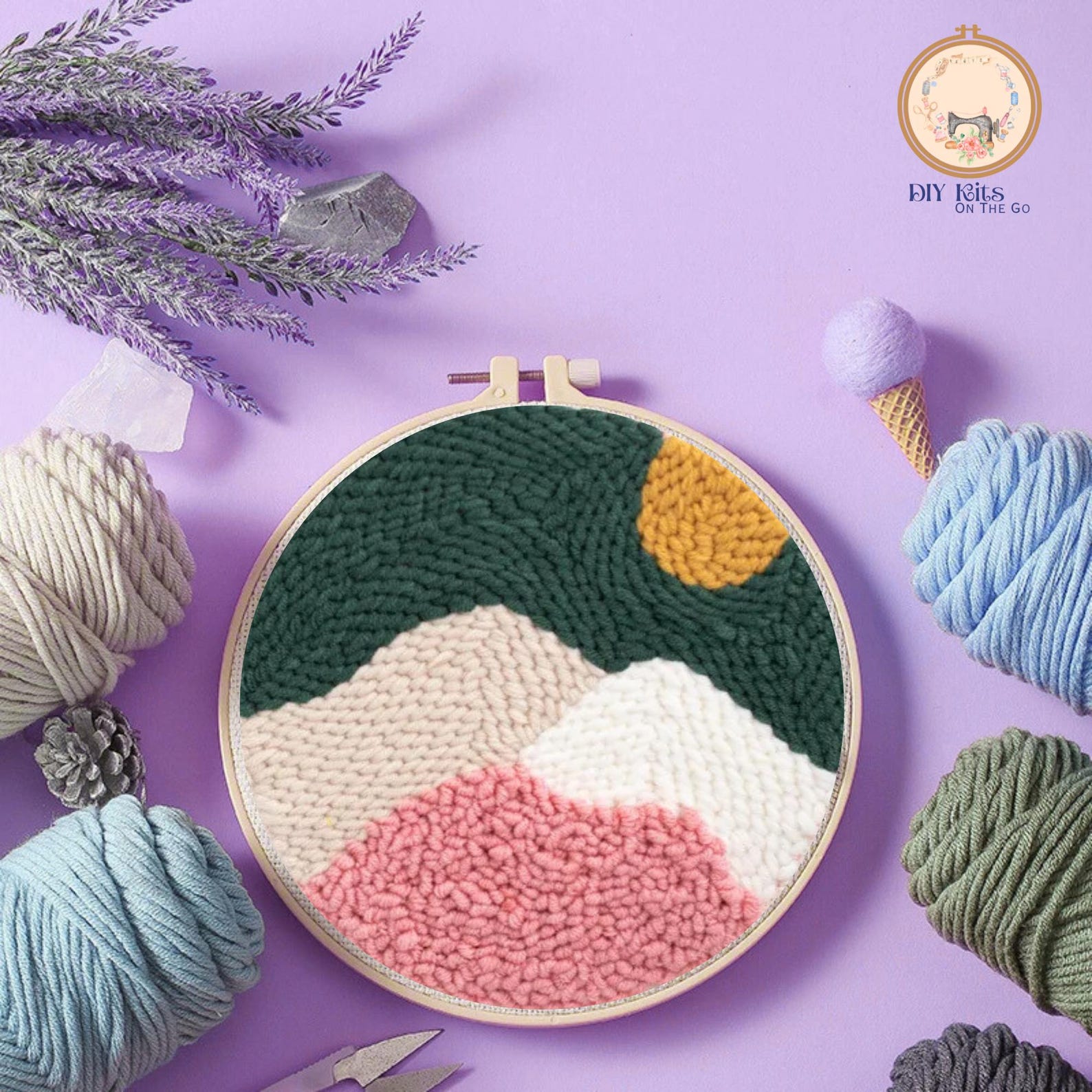 Punch Needle Embroidery Kit, Adult DIY Craft Kit, Beginner Punchneedle Set, Punch Needle ...