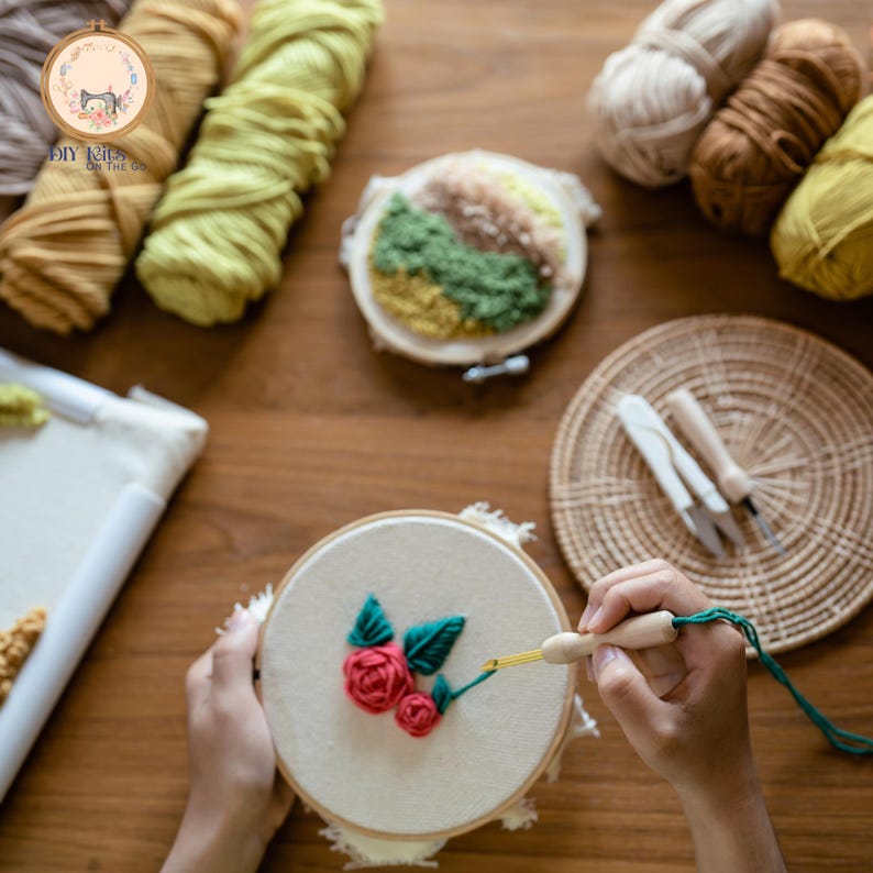 Punch Needle Embroidery Kit, Adult DIY Craft Kit, Beginner Punchneedle Set, Punch Needle ...