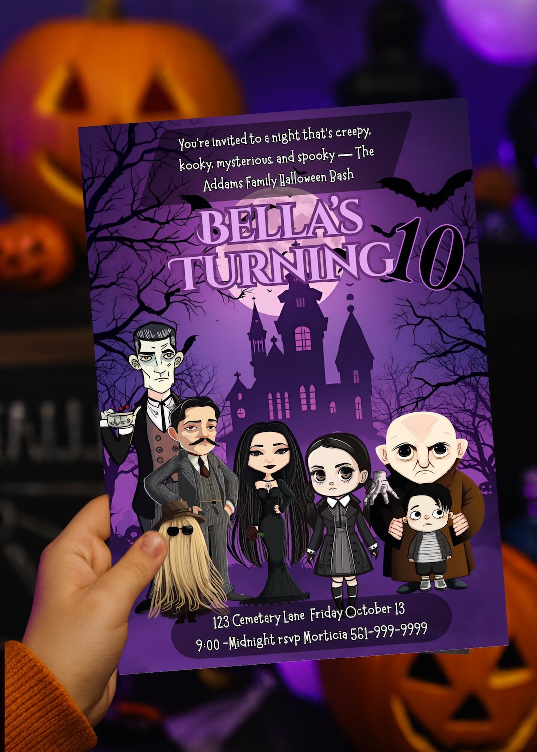 Editable Addams Family Invitation | Canva Template | Spooky Birthday or ...