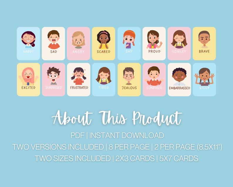 Emotion Face Flashcards Feelings Flashcards Social Emotional Learning ...