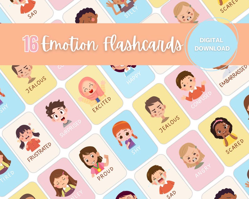 Emotion Face Flashcards Feelings Flashcards Social Emotional Learning ...