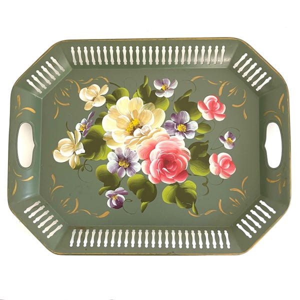 Vintage Tole Tray - Etsy