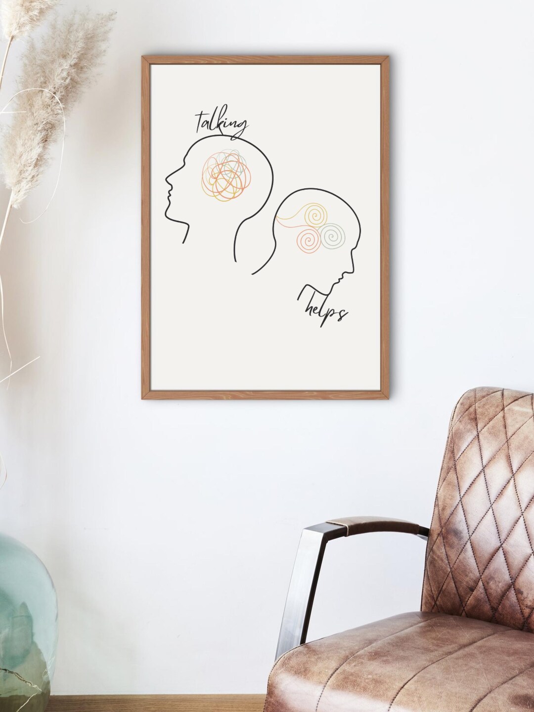 Talking Helps Printable, Mental Health Poster, Therapy Office Decor ...