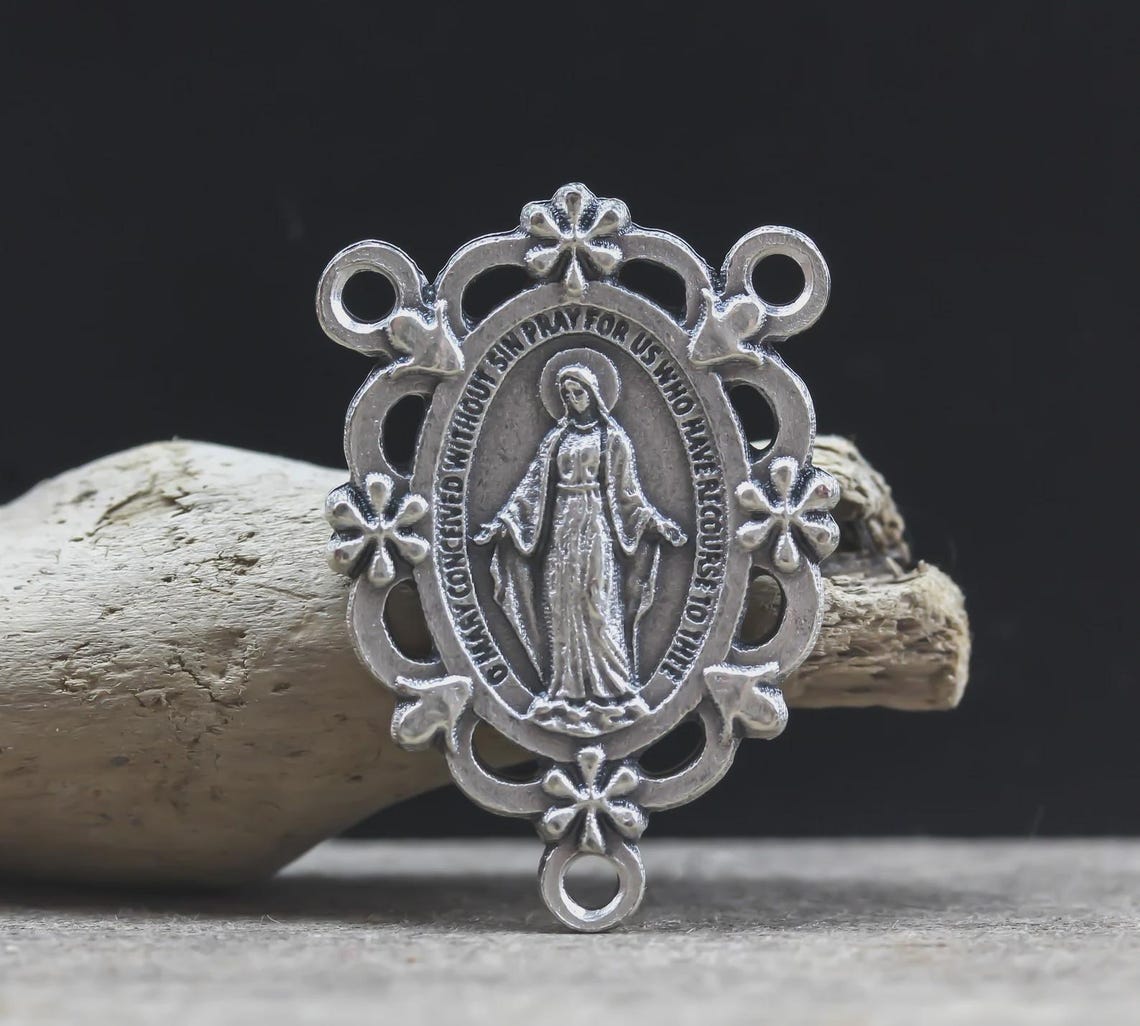Miraculous Medal Rosary Center, Fancy Miraculous Medal, Rosary Part ...