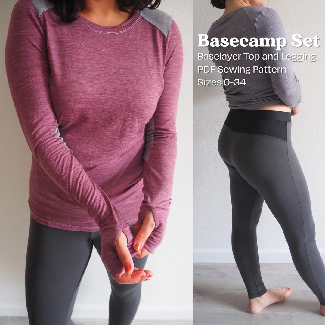 Basecamp Set - PDF Sewing Pattern, Size Inclusive 0-34, Merino Wool Baselayers, Plus Size ...