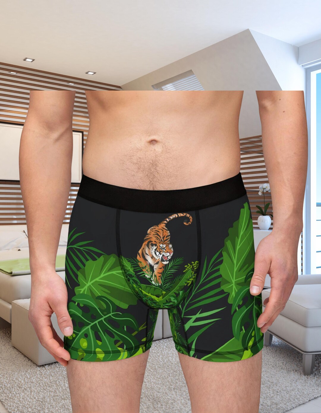 Tiger Jungle Boxers, Gift for Him, Anniversary Boyfriend Husband ...