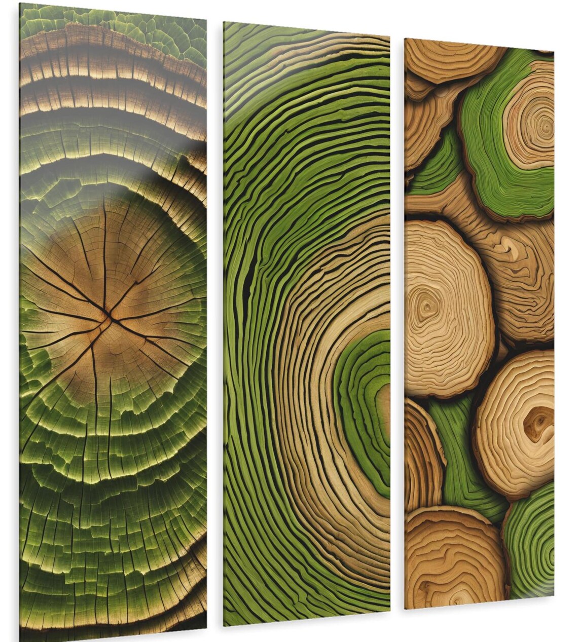 Tree Ring Wall Art, Nature Abstract Decor, Wood Nature Abstract 3pc ...