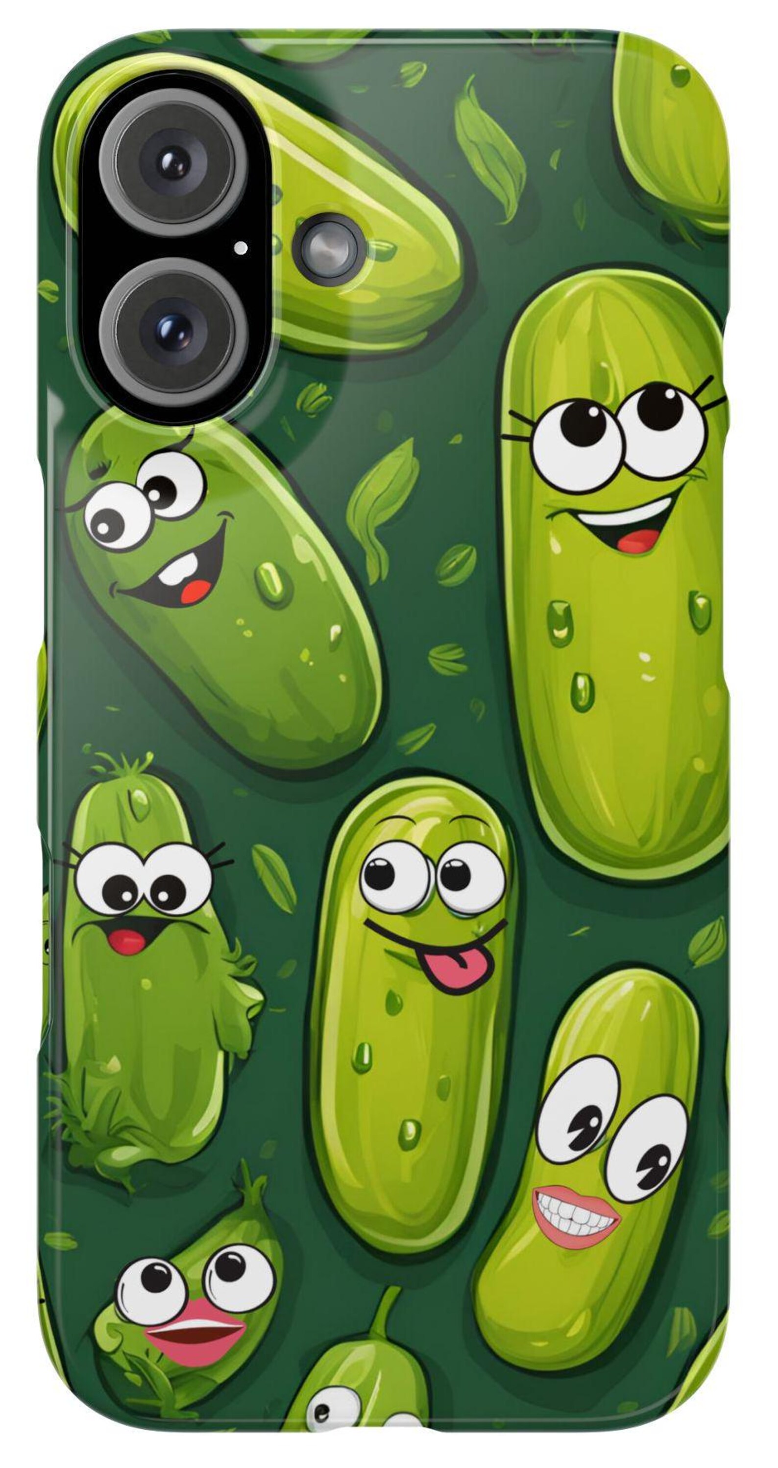 Funny Pickle iPhone Case With Funny Eyes, iPhone 15 16 - Gift for ...