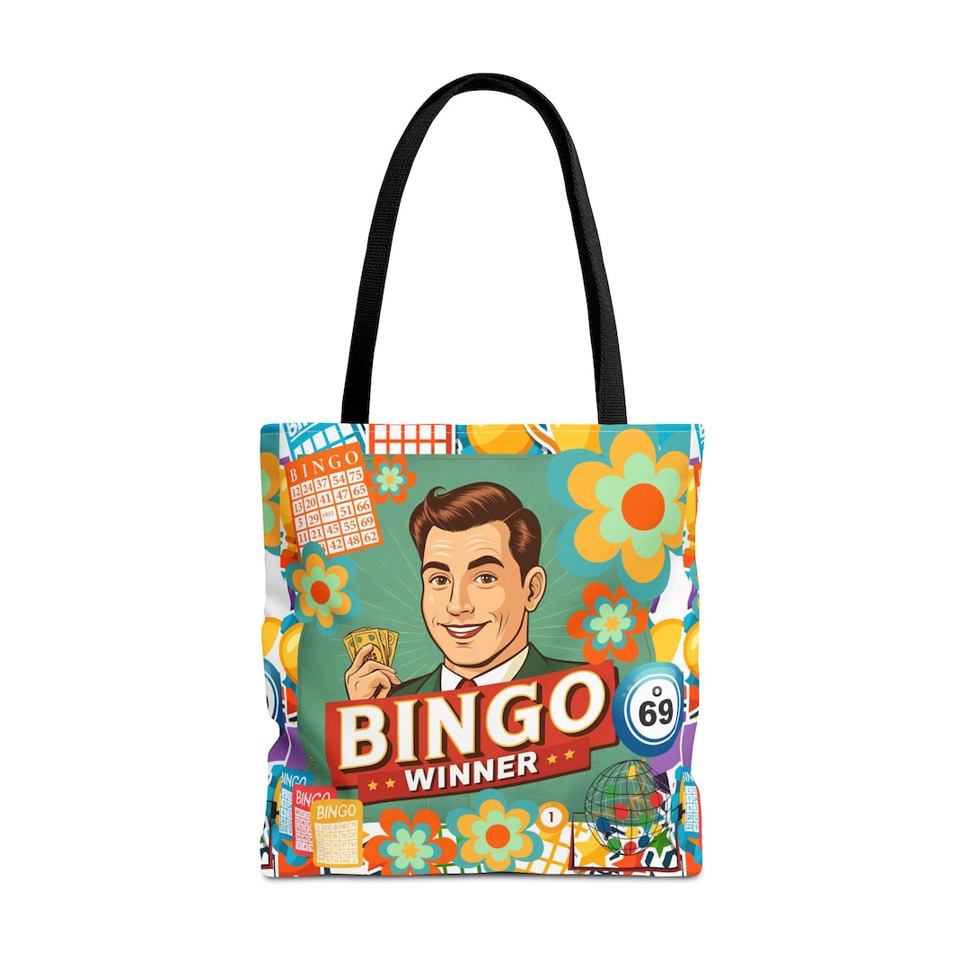 Retro Bingo Tote Bag, Bingo Cash Winner, Bingo Fanatics Gift, Mom Bingo ...