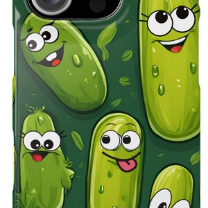 Funny Pickle iPhone Case With Funny Eyes, iPhone 15 16 - Gift for ...
