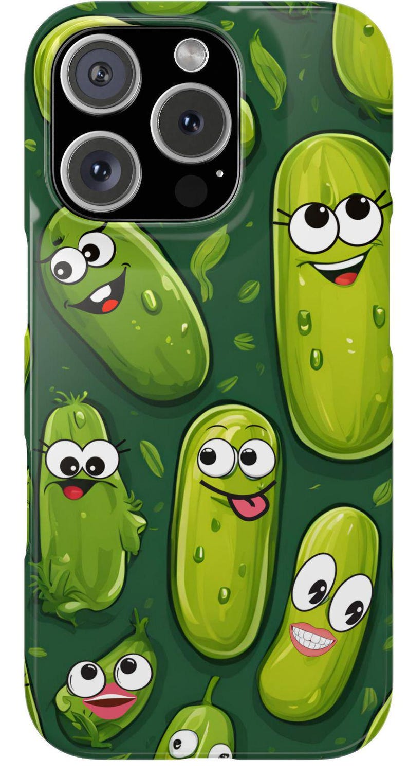 Funny Pickle iPhone Case With Funny Eyes, iPhone 15 16 - Gift for ...