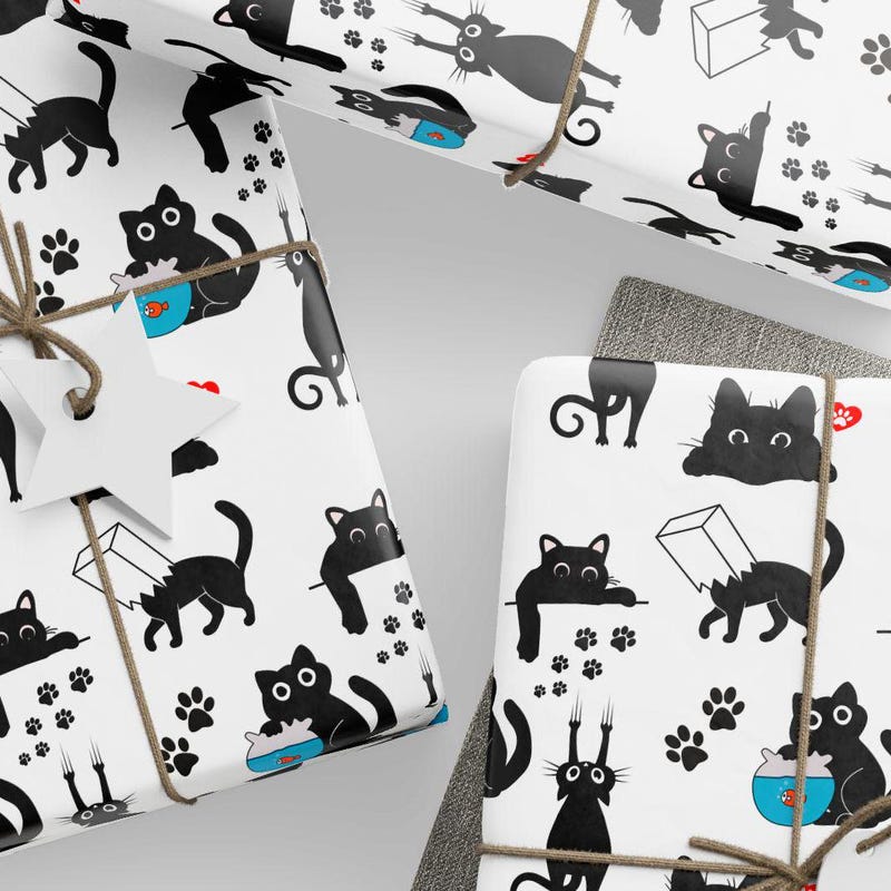 Cat Wrapping Paper - Etsy
