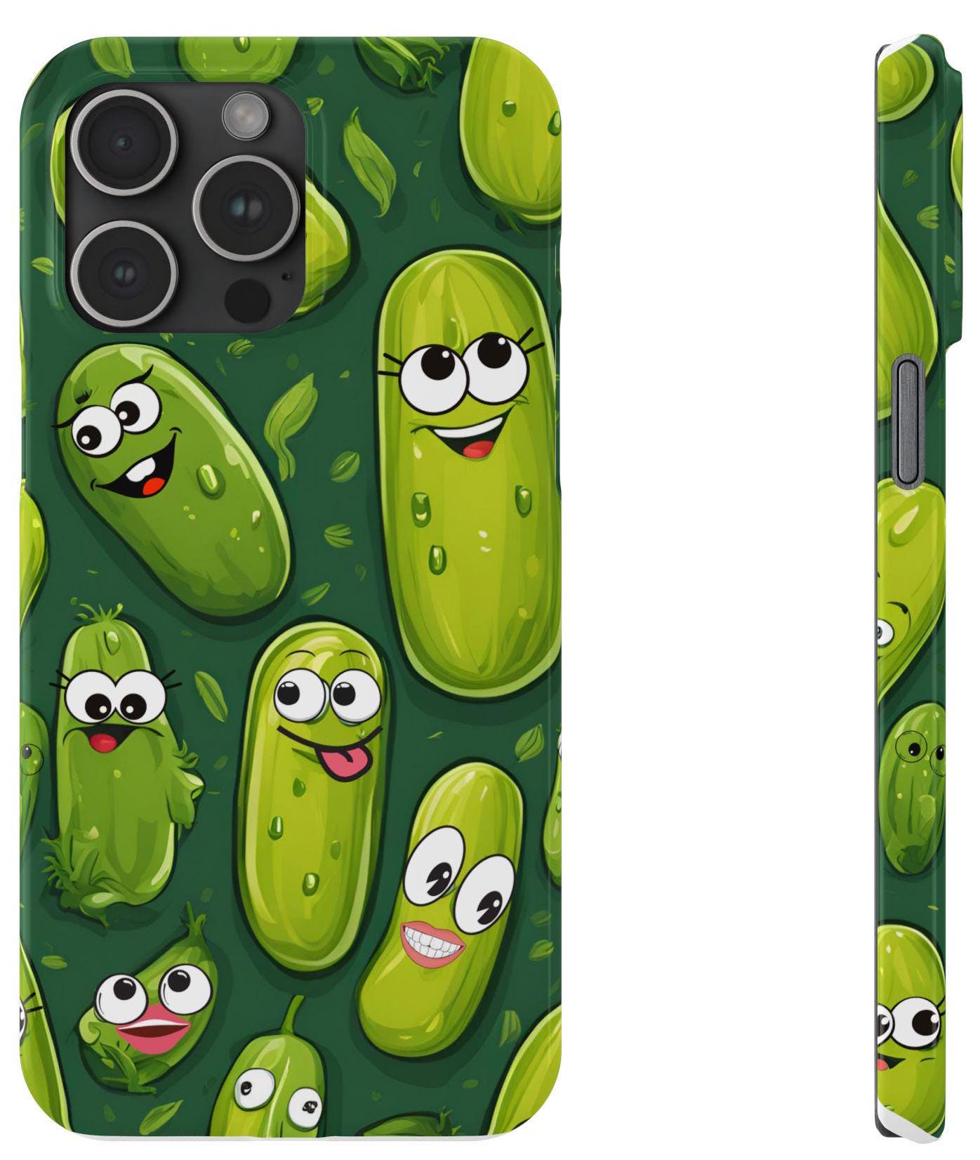 Funny Pickle iPhone Case With Funny Eyes, iPhone 15 16 - Gift for ...