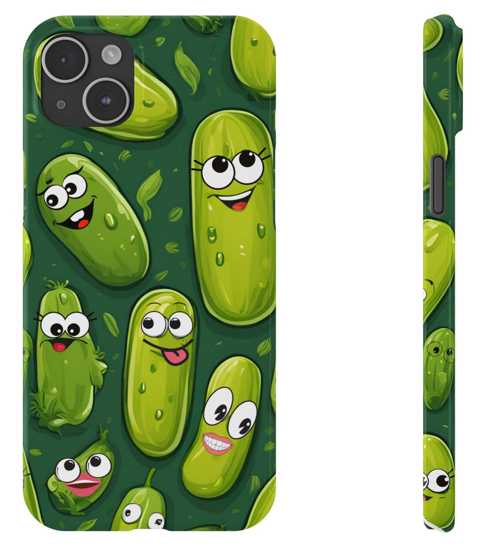 Funny Pickle iPhone Case With Funny Eyes, iPhone 15 16 - Gift for ...