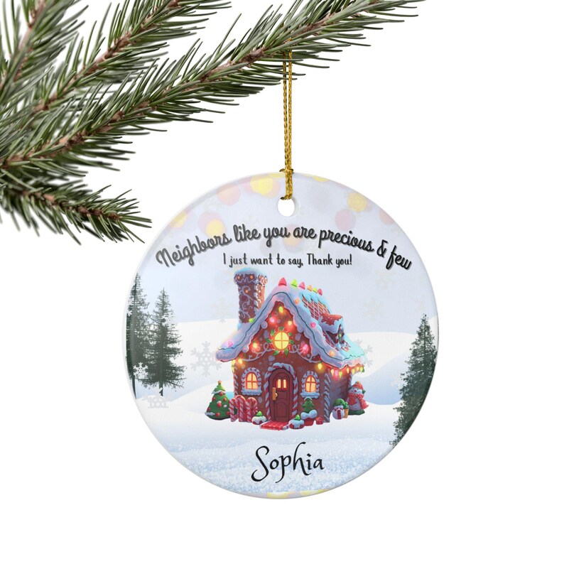 Personalized Neighbor Christmas Ornament, Custom Name Holiday Gift ...