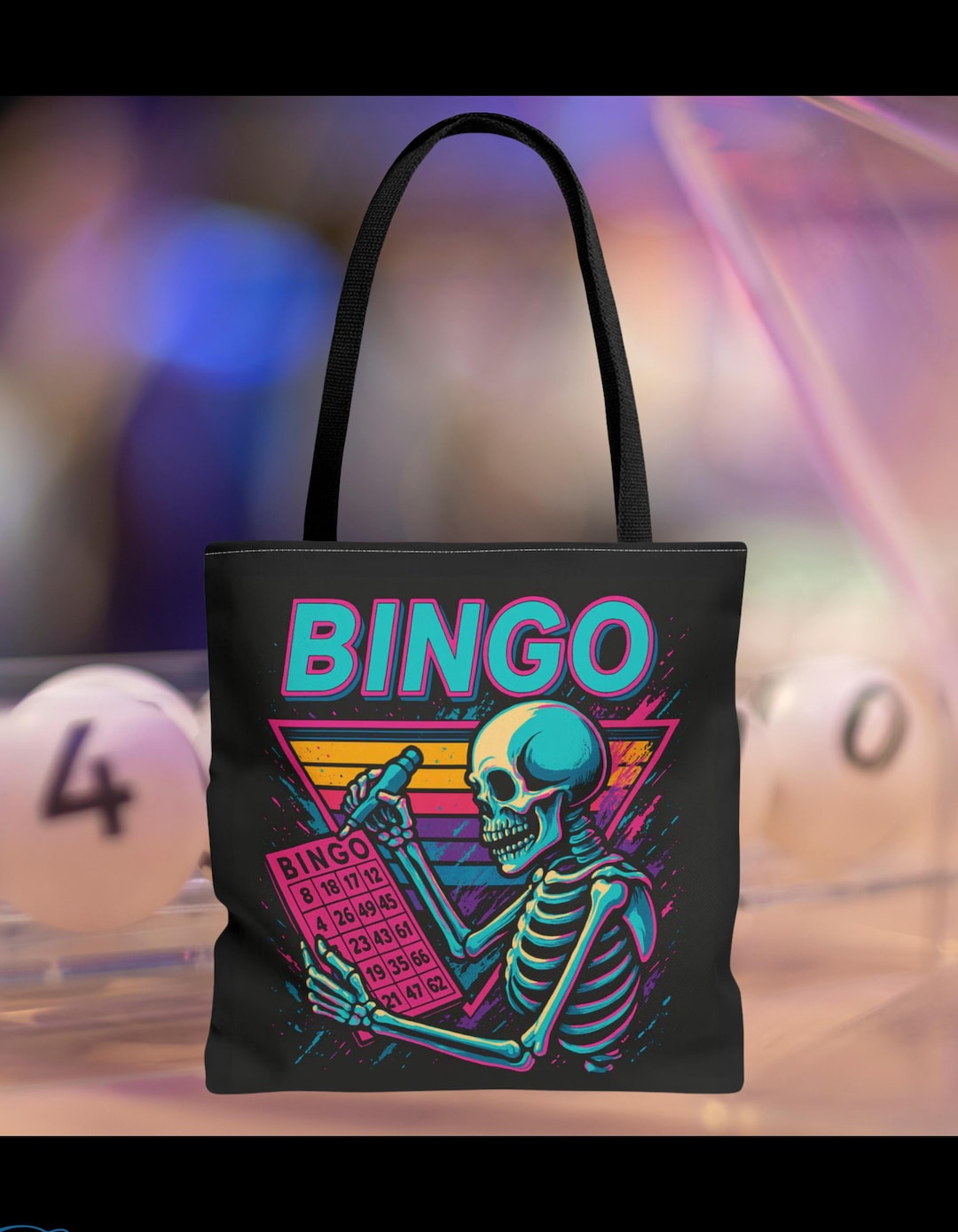 Skeleton Bingo Tote Bag, Funny Bingo Lover Gift, Gaming Bag, Bingo ...