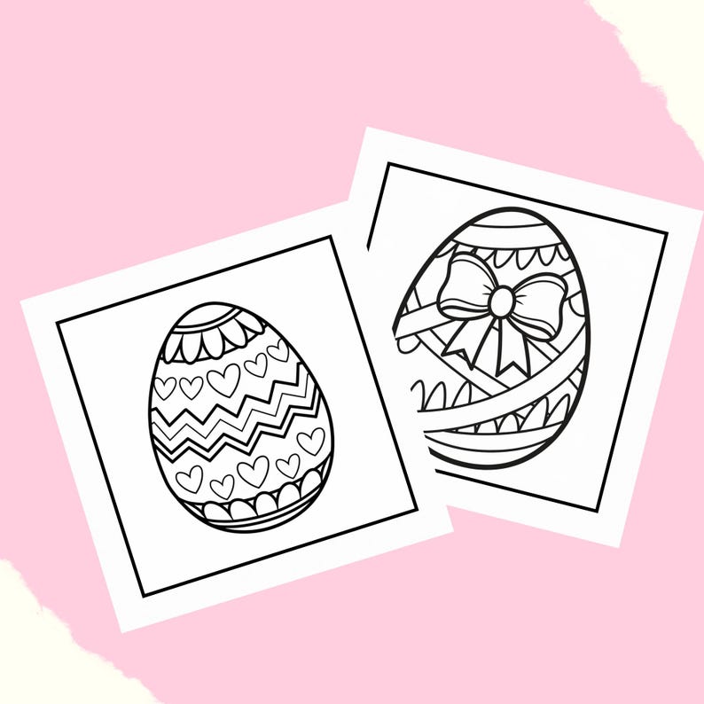 Kawaii Easter Egg Coloring Pages: Bunny Designs (digital Printable) - Etsy