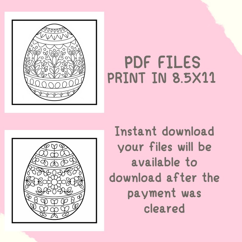 Kawaii Easter Egg Coloring Pages: Bunny Designs (digital Printable) - Etsy