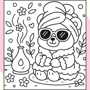 Cozy Spa Day Coloring Book | Big Bold Lines for Preschool ...