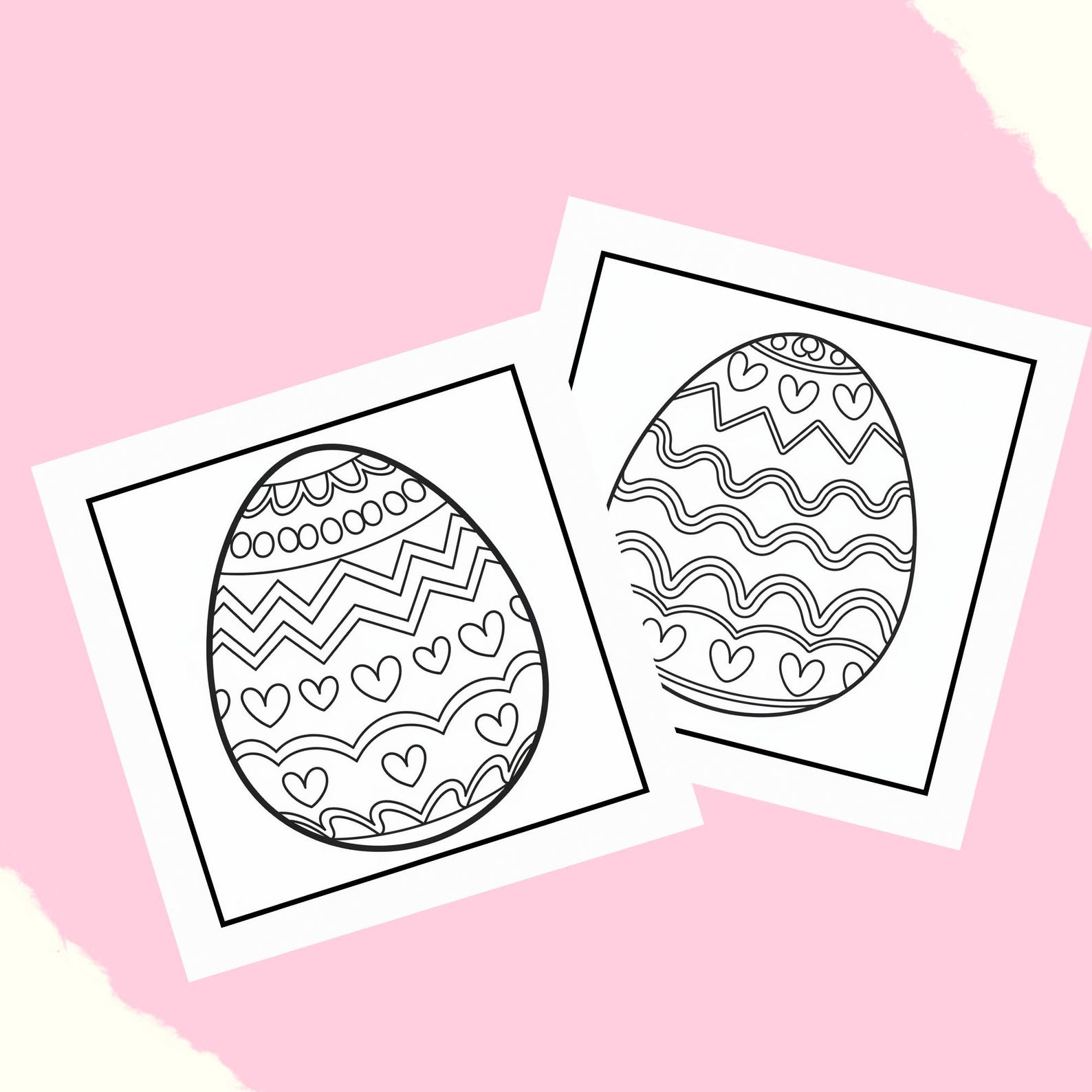 Kawaii Easter Egg Coloring Pages: Bunny Designs (digital Printable) - Etsy