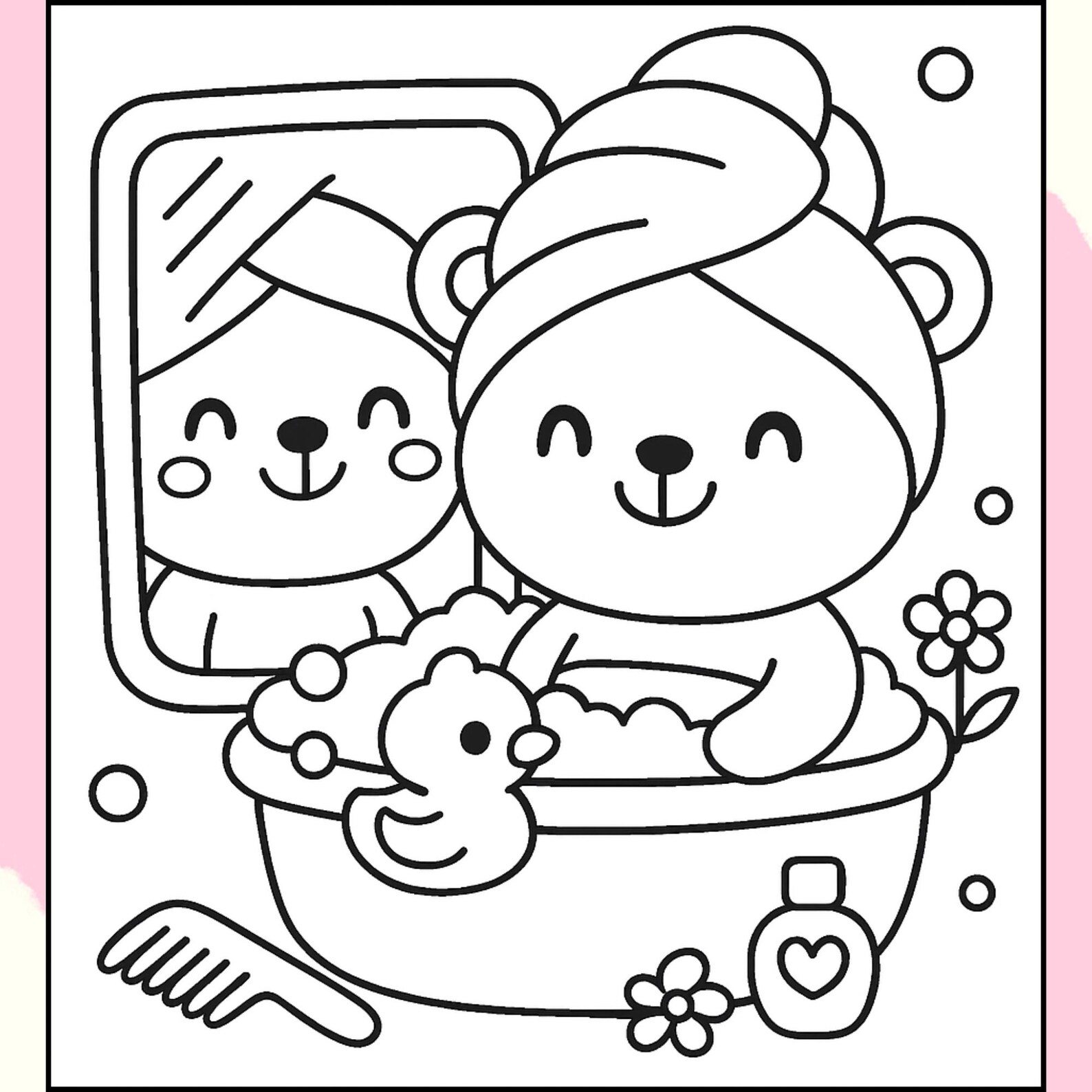 Cozy Spa Day Coloring Book | Big Bold Lines for Preschool ...