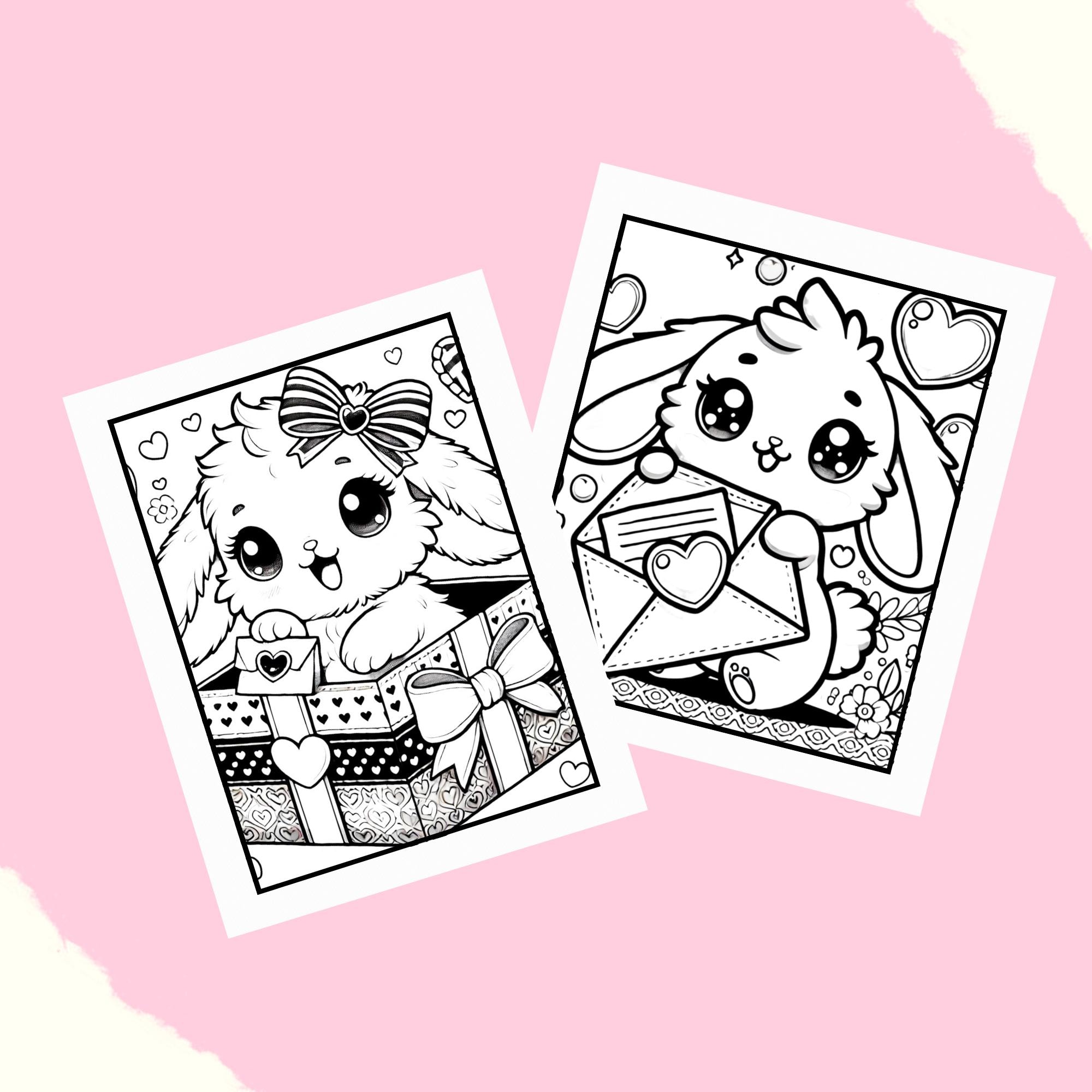 Kawaii Love Letter Coloring Pages | Cute Valentine’s Day Printable ...