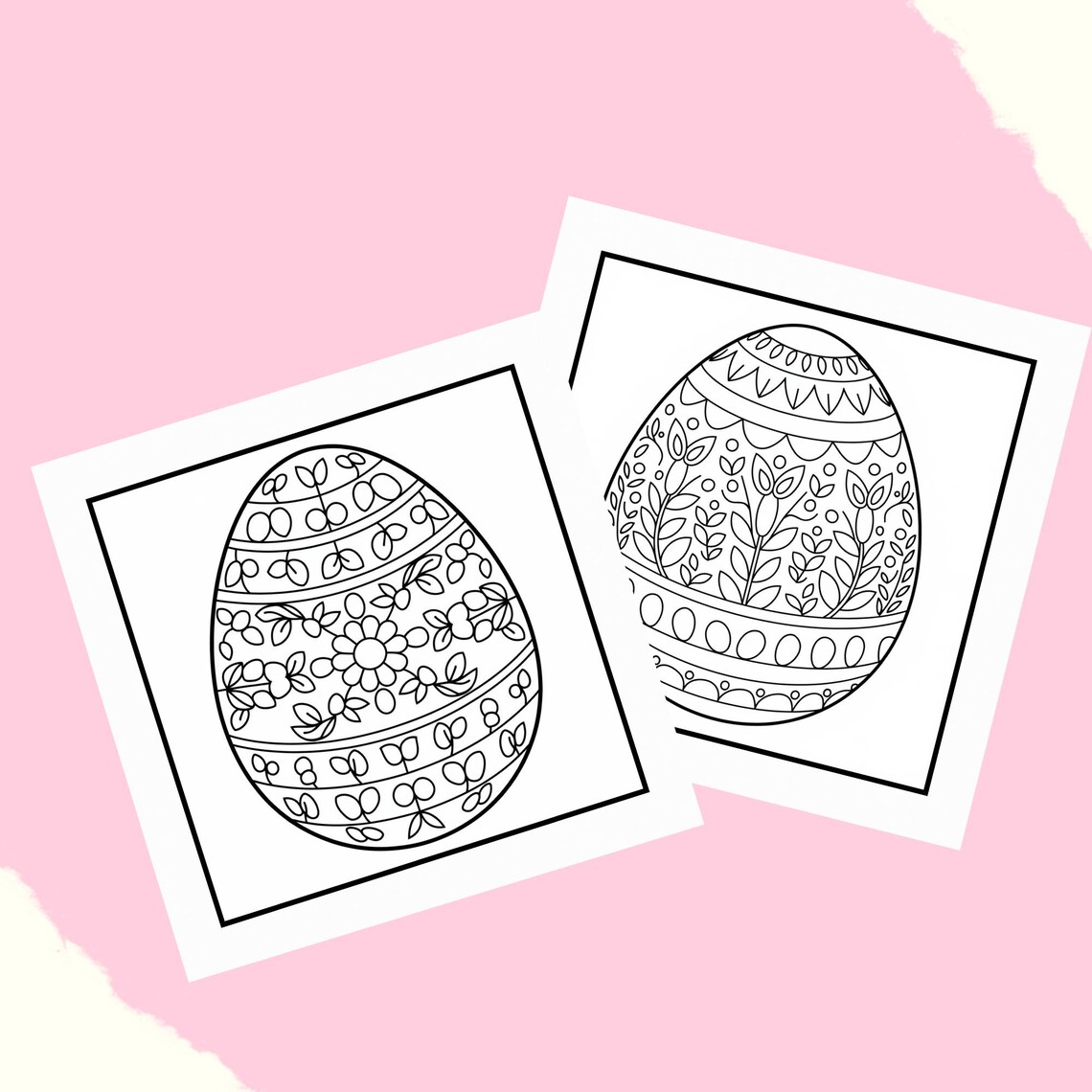 Kawaii Easter Egg Coloring Pages: Bunny Designs (digital Printable) - Etsy