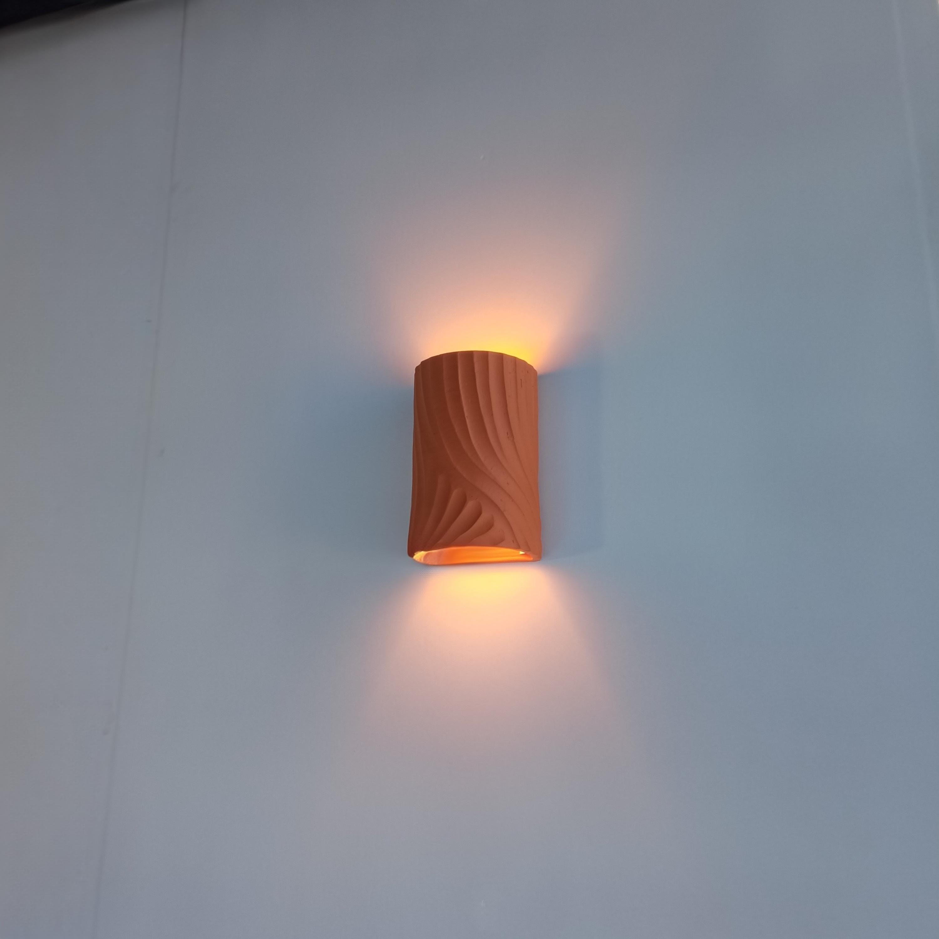Terracotta Wall Light Fixture | Wall Light Ceramic | Cilinder Sconce ...