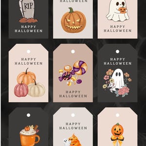 Spooky Halloween Gift Tags Printable Halloween Party Tags Halloween ...