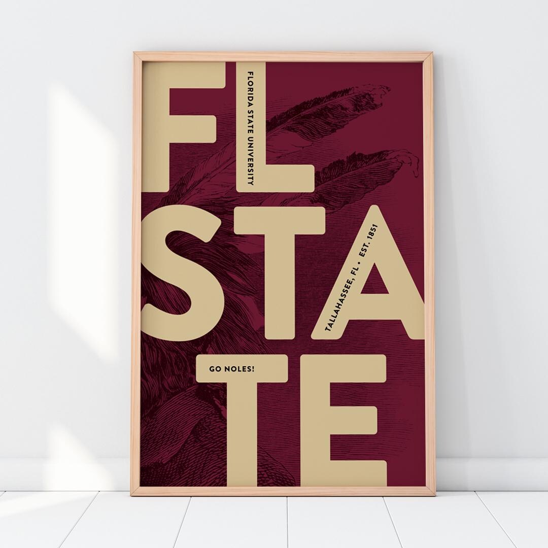 FLORIDA STATE Original Design 12x18 Poster - Etsy