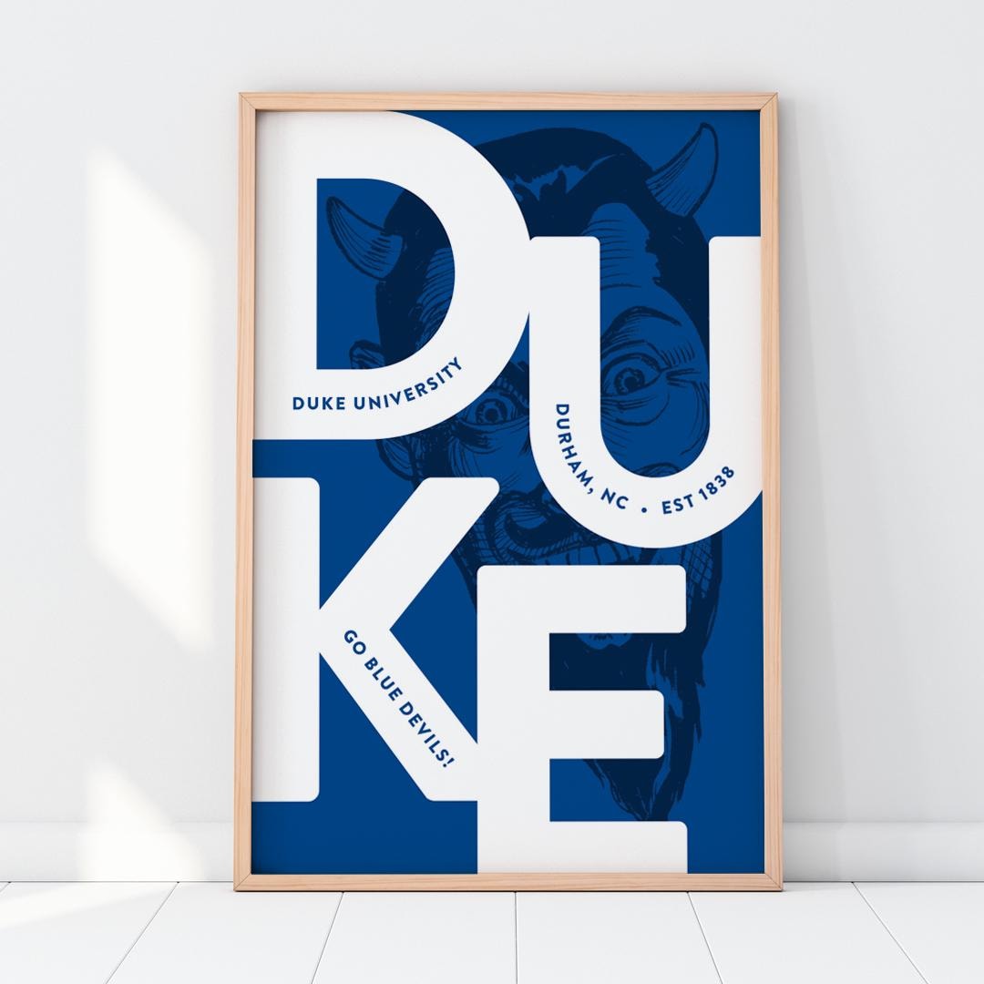 DUKE University Original Design 12x18 Poster - Etsy