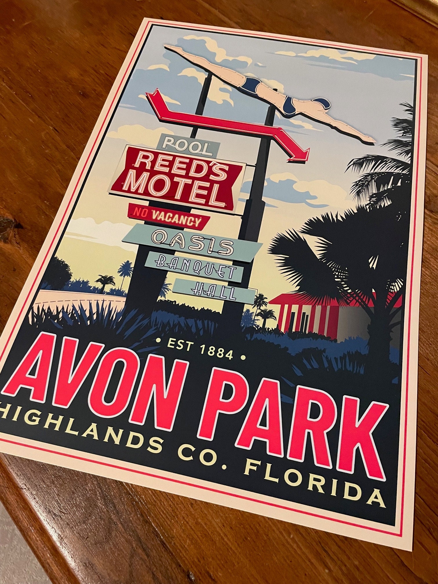 AVON PARK FL Vintage Design 12x18 Poster - Etsy