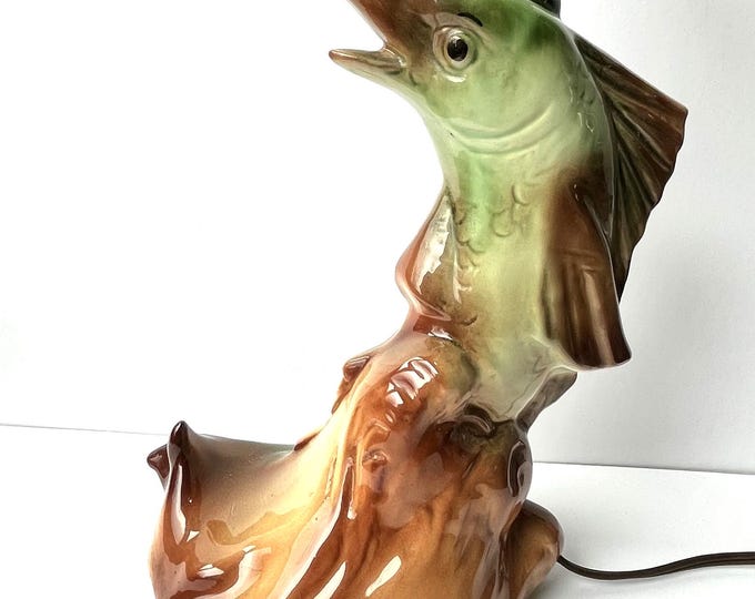 Vintage Swordfish Lamp, Ceramic Fish Lamp, Mid Century Marlin Lamp ...