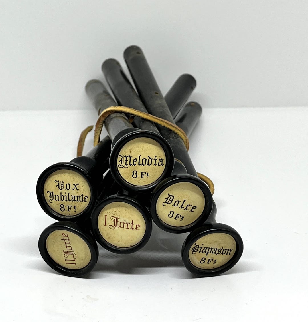 Antique Organ Knobs, 6 Wood Organ Knobs With Beautiful Script Ends - Etsy