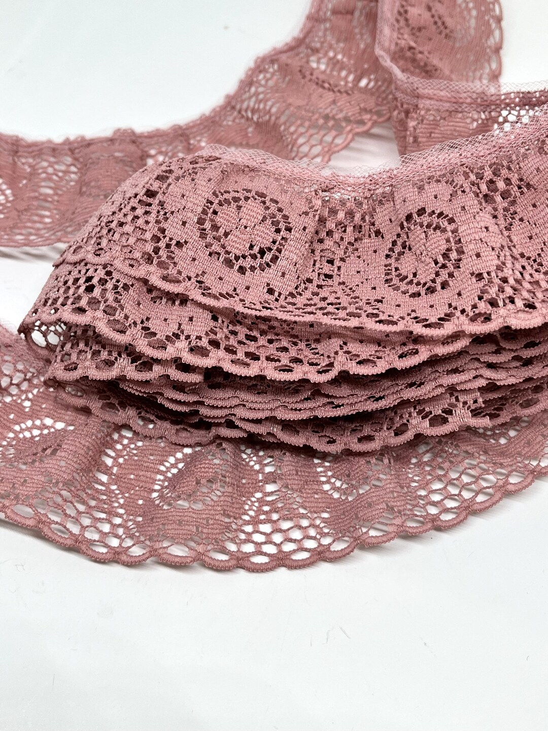 Dusty Rose Floral Lace Trim: 2 Inch Wide, 8.5 Feet - Etsy