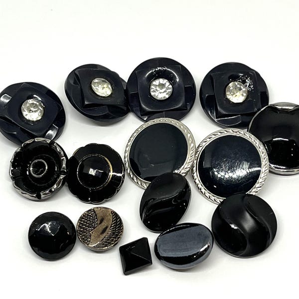 Black Rhinestone Buttons - Etsy