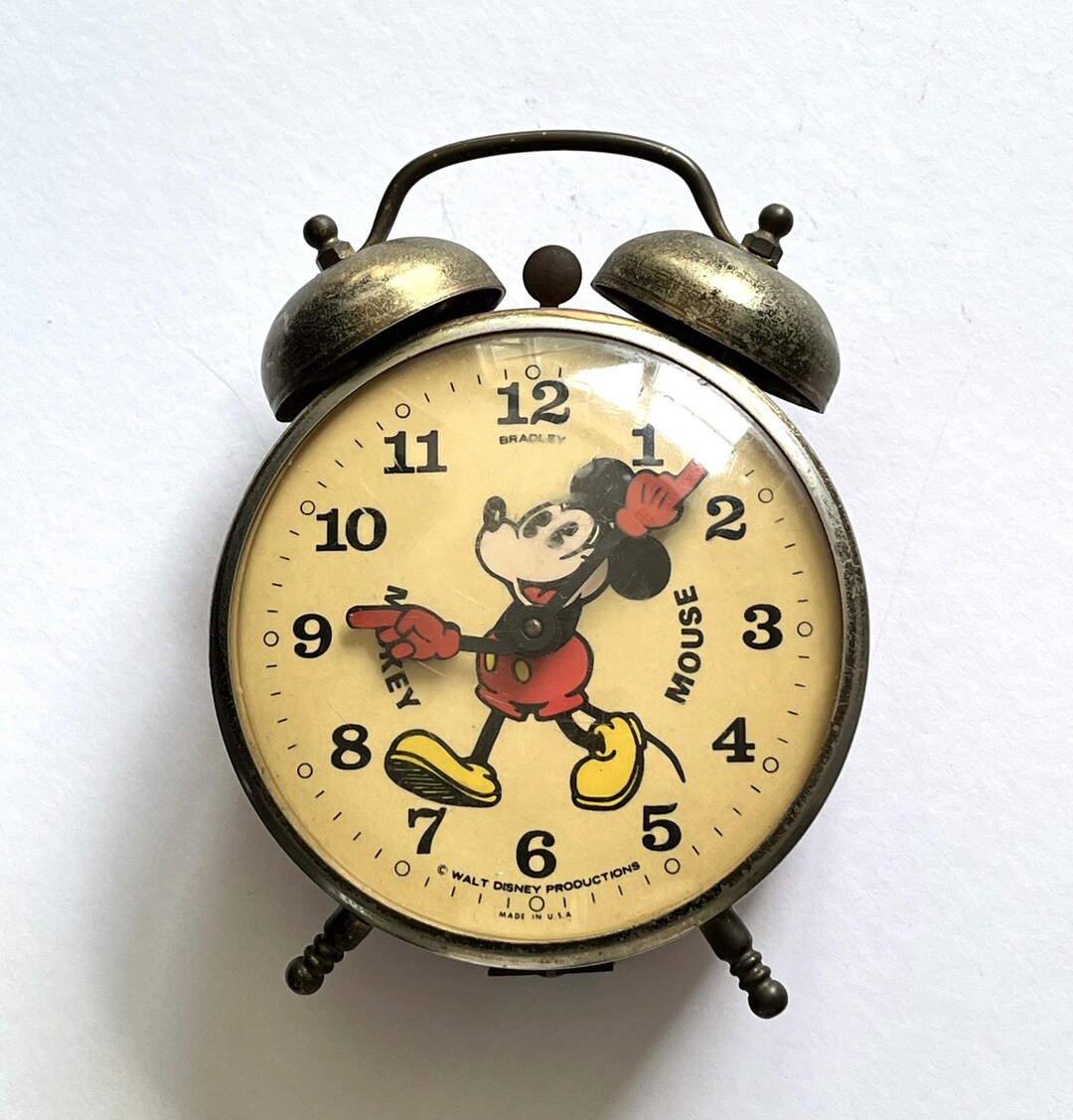 Vintage Mickey Mouse Alarm Clock, 1960's Bradley Wind up Clock, Disney ...