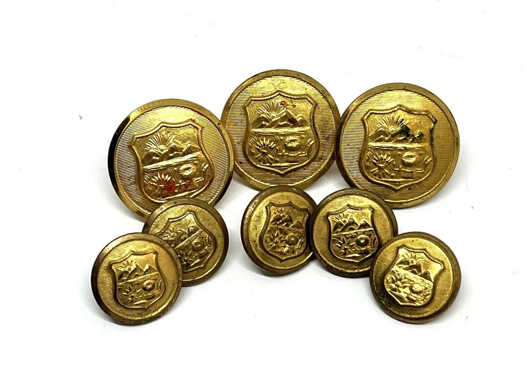 Vintage Brass Ohio Uniform Buttons: State Seal, Sewing Notions - Etsy