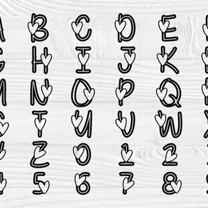 Valentine Font SVG, Heart Alphabet Svg - Etsy