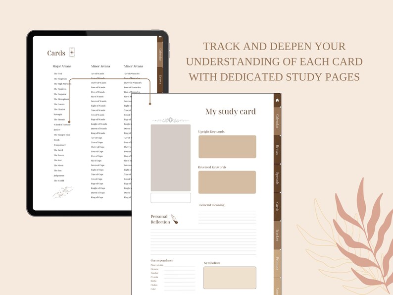 Digital Tarot Journal Daily Card Draws Tarot Spreads Tarot Tracker ...