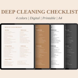 Deep Cleaning Checklist Printable, Weekly Cleaning Schedule (digital ...