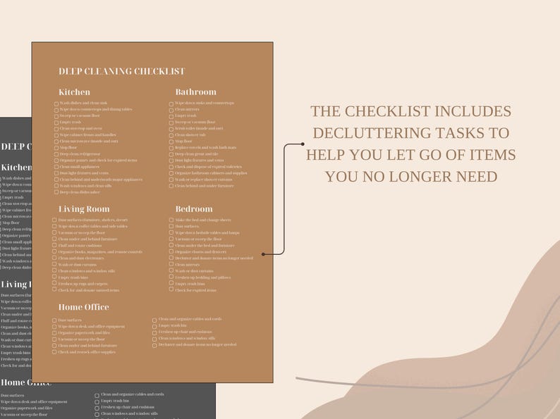 Deep Cleaning Checklist Weekly Cleaning Schedule Printable Weekly House ...