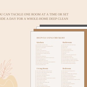 Deep Cleaning Checklist Printable, Weekly Cleaning Schedule (digital ...
